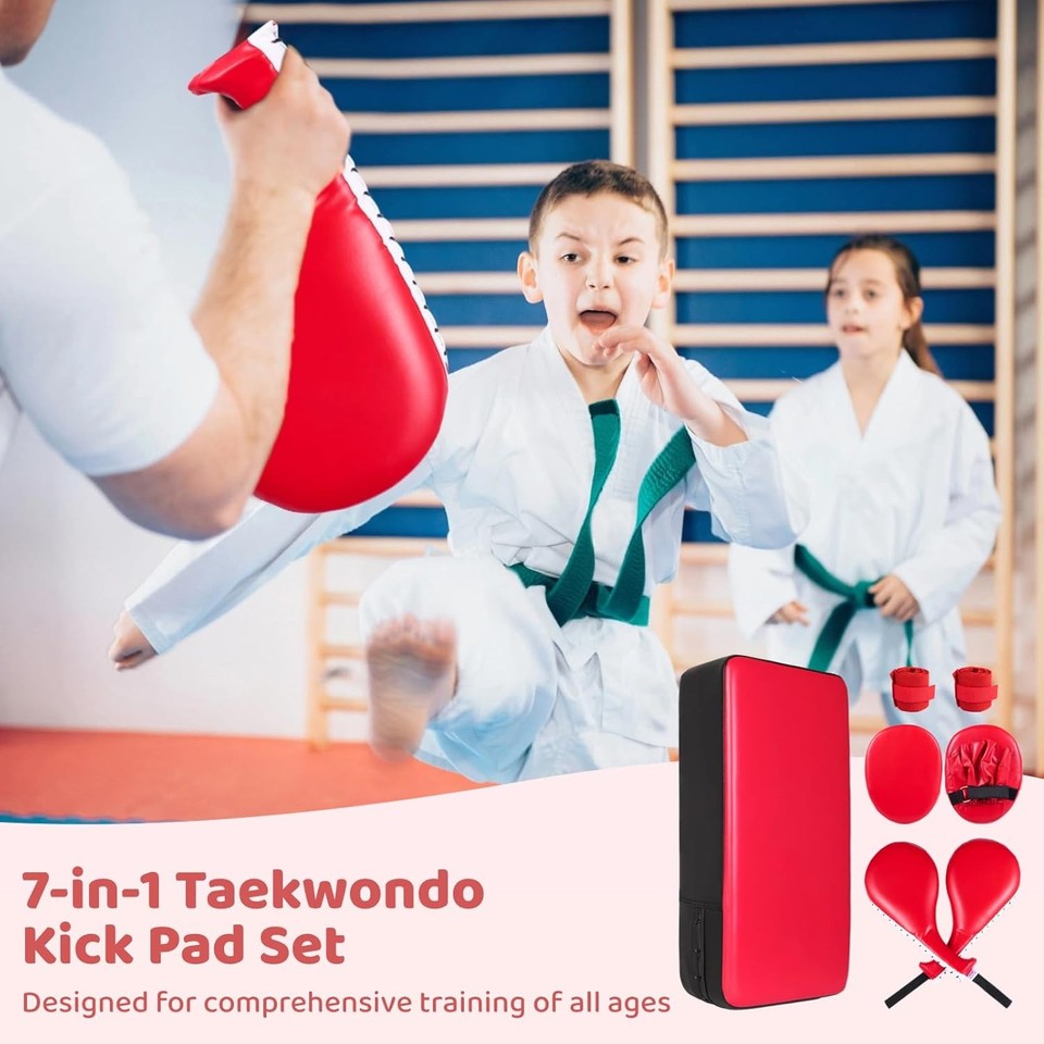 7 in 1 taekwondo kick pad set martial arts training equipment | eBay