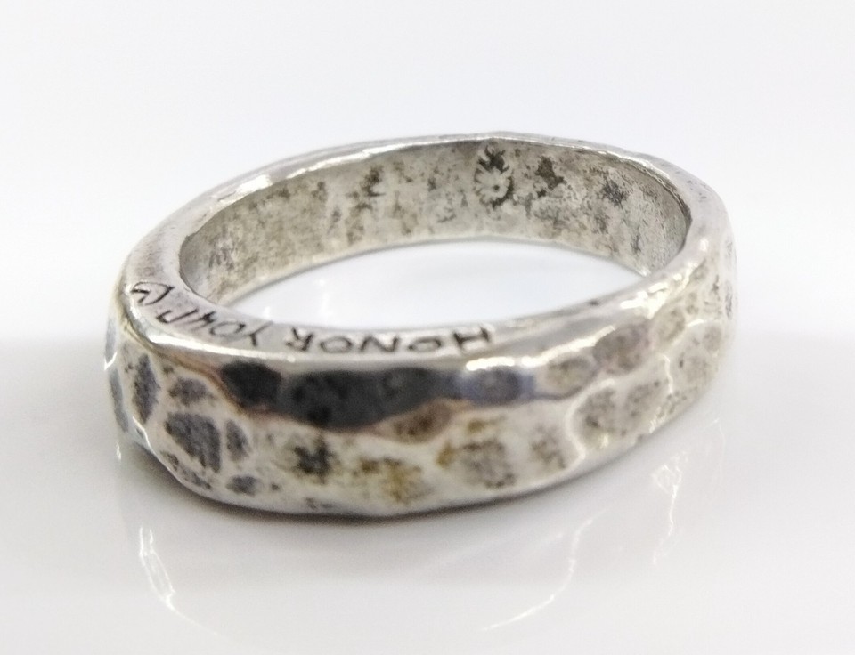 Jes Maharry Sterling Silver Honor Listen To Your Heart Hammered Ring Sz ...