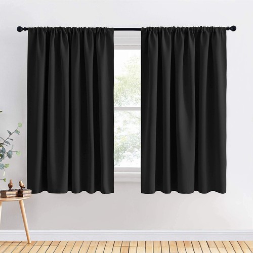 Bedroom Curtains 63 inch Length - Black Out Curtains and Drapes Thermal ...