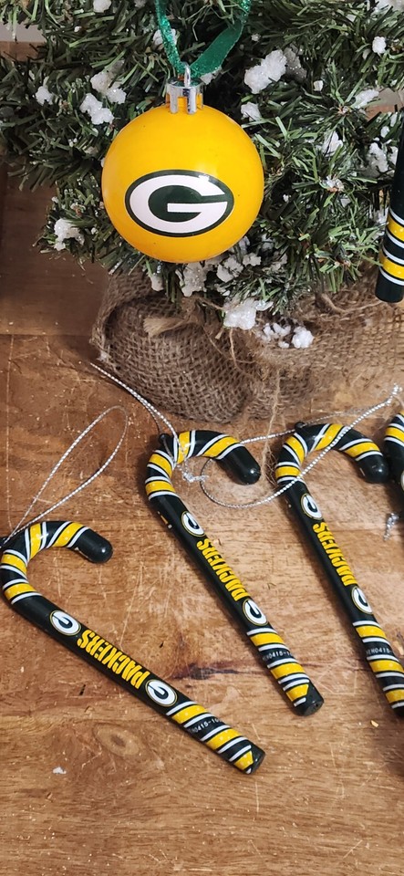 Set/19 Green Bay Packers Plastic Shatterproff Christmas Ornaments ...