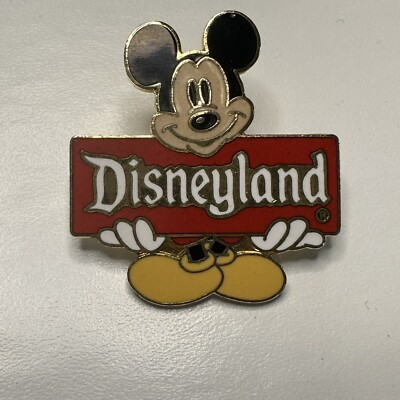 Disneyland - Mickey Holding Red Sign Black Eyes Retired Disney Pin 4374 ...