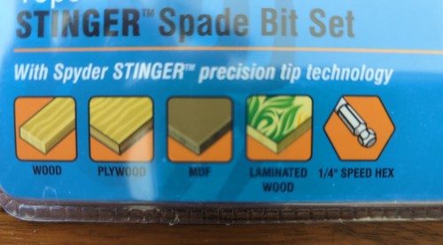 Spyder Stinger Spade Bits 3/4" & 13/16" 884835004651 | eBay