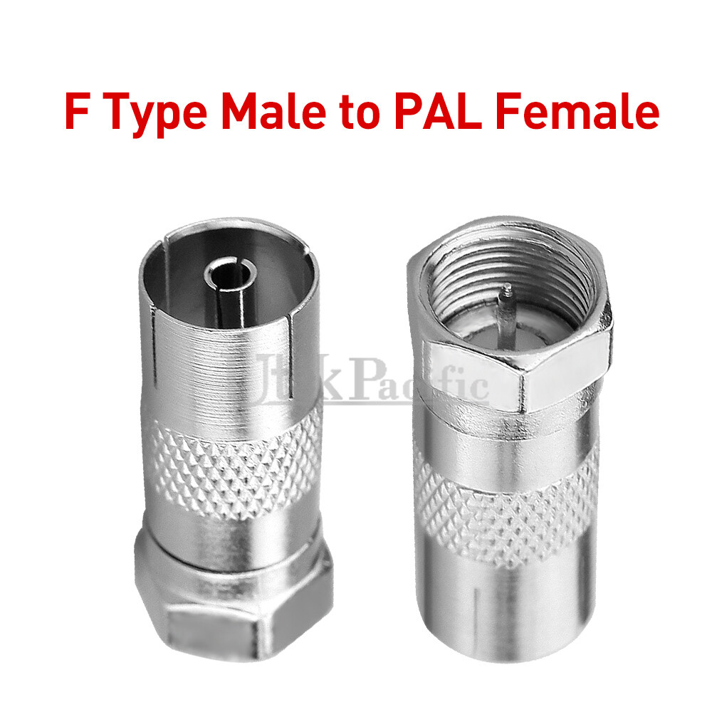 F-Type Male to PAL Female Socket TV Antenna Cable Connector RG6 Adaptor ...