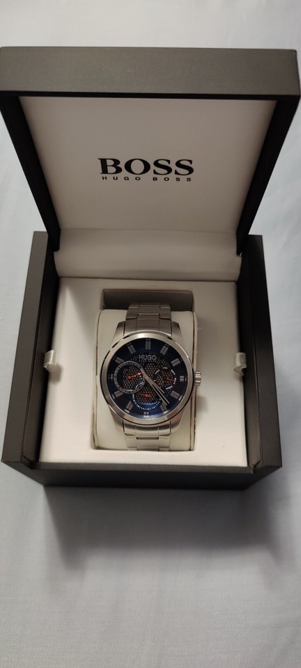 HUGO BOSS 1530191 BLUE DIAL SKELETON STAINLESS STEEL MULTIFUNCTION ...