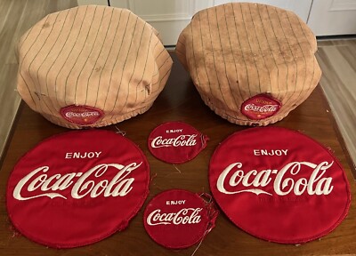2 Vintage 1950's Coca Cola Delivery hats and Patches Coke | eBay