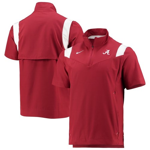 Alabama Crimson Tide Mens Nike Coaches Short Sleeve 1/4 Zip Jacket New ...