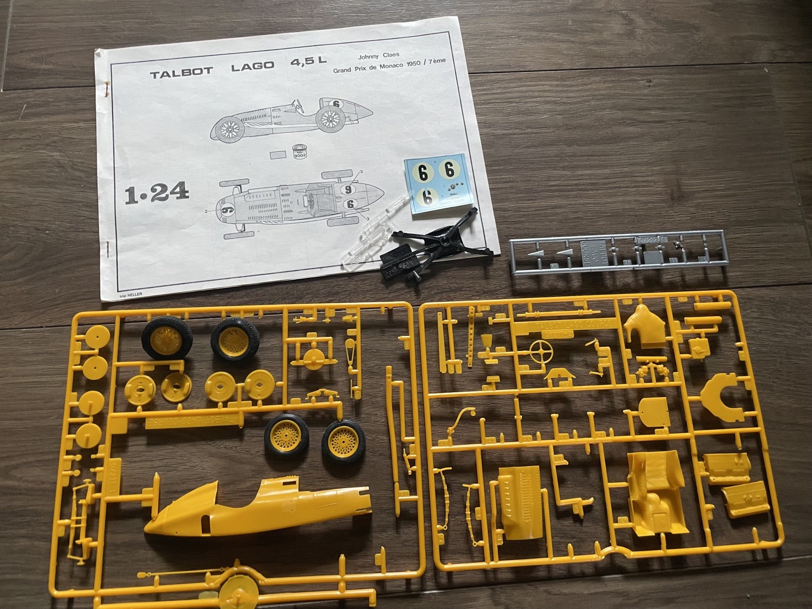 TALBOT LAGO 4.5L RACING CAR 1/24 SCALE VINTAGE HELLER MODEL KIT SPARES ...