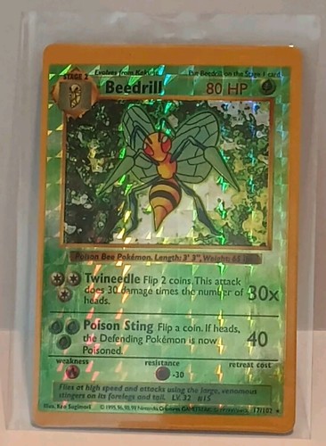 Beedrill Rare Vintage Pokemon Prism Sticker Card Unlicensed | eBay