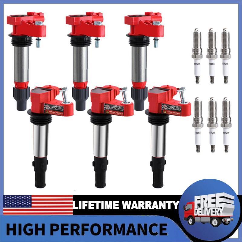 UF375 6x Ignition Coil+Spark Plug for Cadillac CTS SRX STS Buick GMC ...