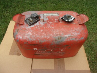 Evinrude Johnson OMC Outboard 6 Gallon Remote Red Metal Gas Tank Fuel ...