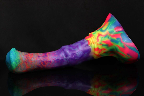 NEW Bad Dragon CHANCE FLARED Fantasy MEDIUM UV GLOW Silicone Dildo ...