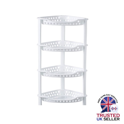 Plastic Kitchen Storage Rack 4 Tier | Caddy Basket Trolley Stand ...