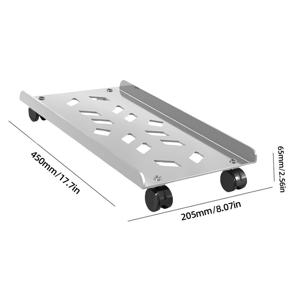 PC Tower CPU Holder with Rolling Caster Wheels Steel PC Floor Cart Fits ...