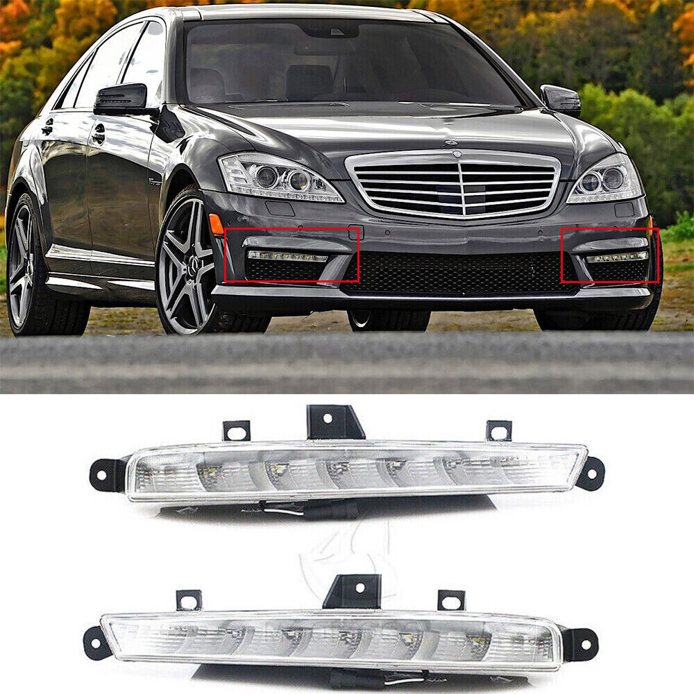 Pair For Mercedes Benz W221 S63 2011-2013 LED Fog Lamp Daytime Running ...