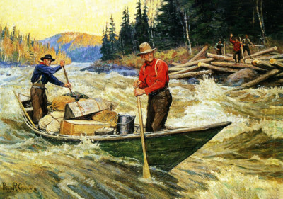 Log Drive Loggers Boat by Phillip Goodwin | eBay