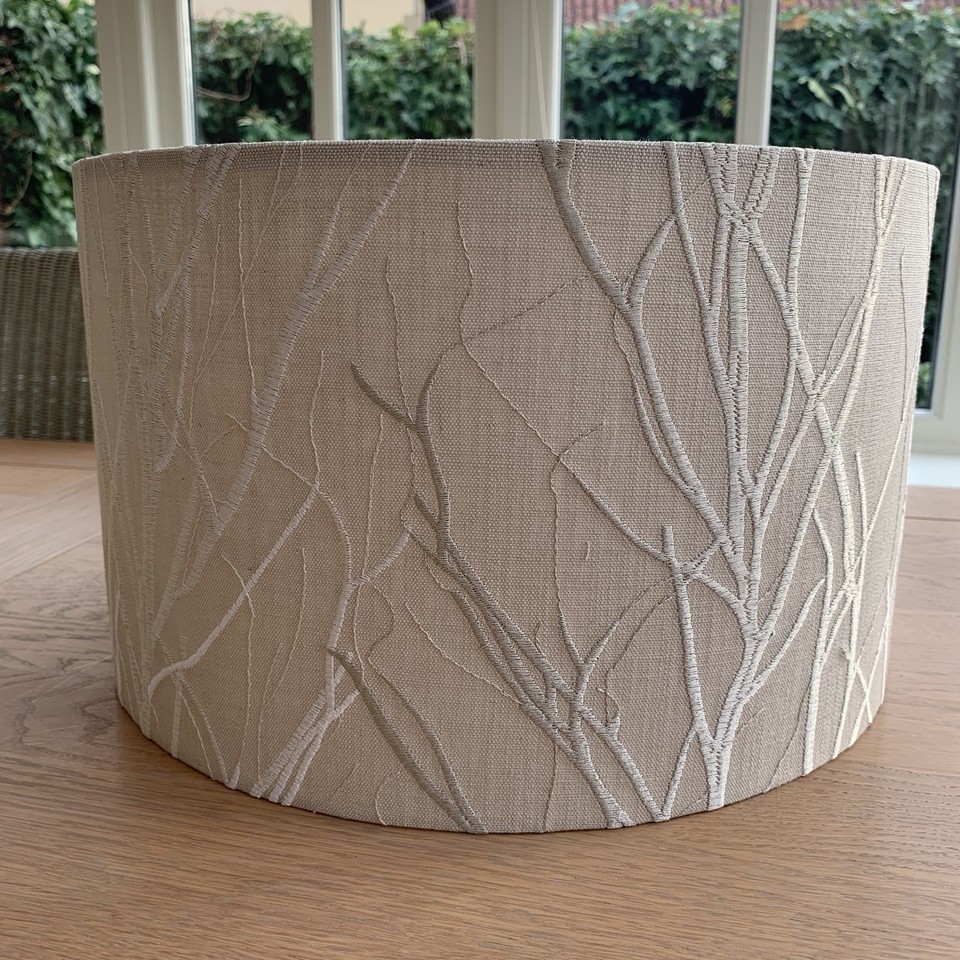 Embroidered Tree Branches Lamp Shade Voyage Rowan Fabric Natural Shade ...