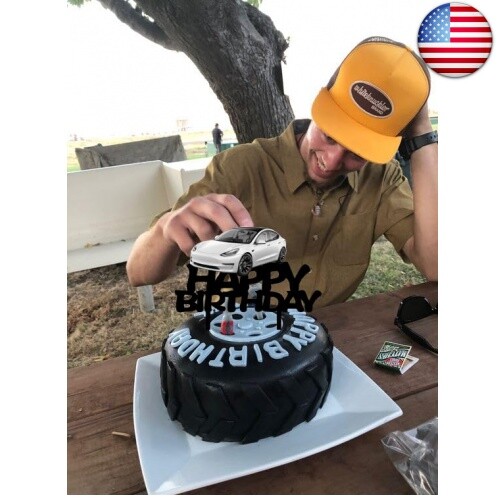 Electric Car Happy Birthday Cake Topper Electric Car Cake Topper for ...