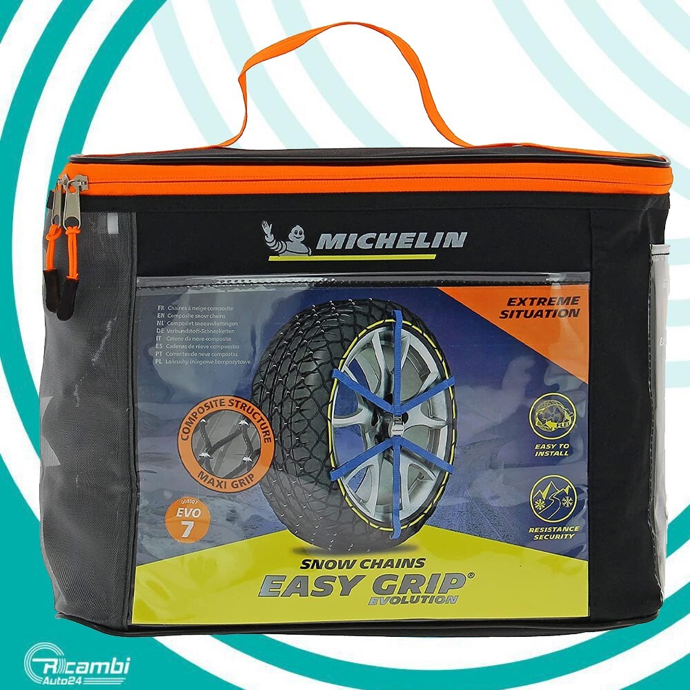 SET CATENE CALZE NEVE MICHELIN EASY GRIP EVOLUTION EVO 07 OMOLOGATE EVO ...
