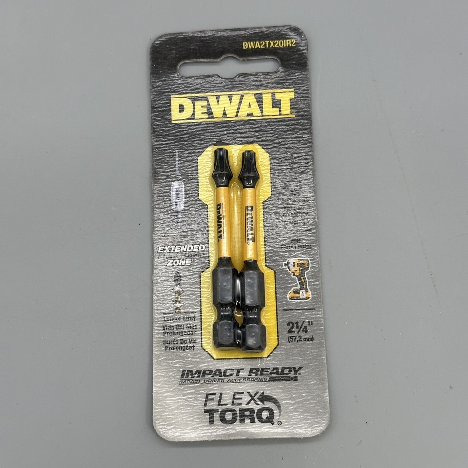 9 Pack x2pc DEWALT FlexTorq T20 Impact Driver Bit DWA2TX20IR2 New | eBay