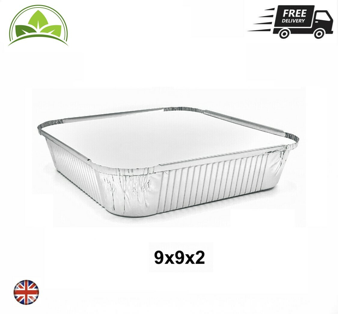 Aluminium Foil Food Containers Take Away Box No1 - No2 - No6a - 9x9 ...