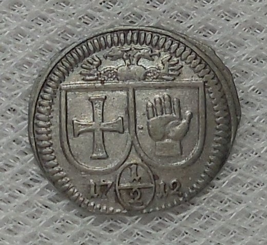 1712 HALL GERMAN STATES 1/2 KREUZER UNIFACE SILVER COIN XF | eBay