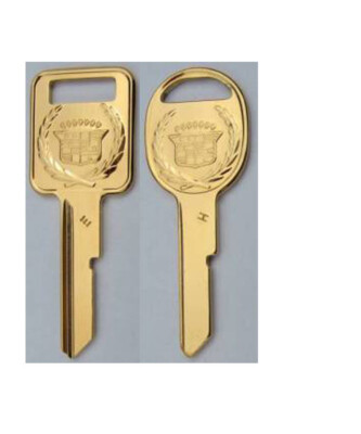 Classic Yellow Gold Cadillac E & H 1969 1973 1977 1981 Double Crest Key ...