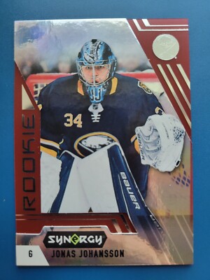 Jonas Johansson 2020-21 UD SYNERGY ROOKIE RC RED SP #93 BUFFALO SABERS! | eBay