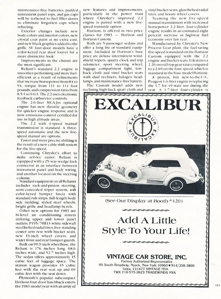 Excalibur Car 1984