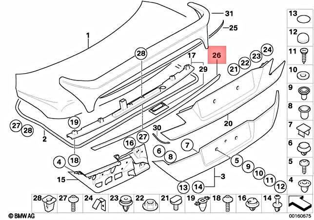 Genuine BMW Alpina B7 E65 E66 Trim Strip Boot Lid/Tailgate Anodized ...