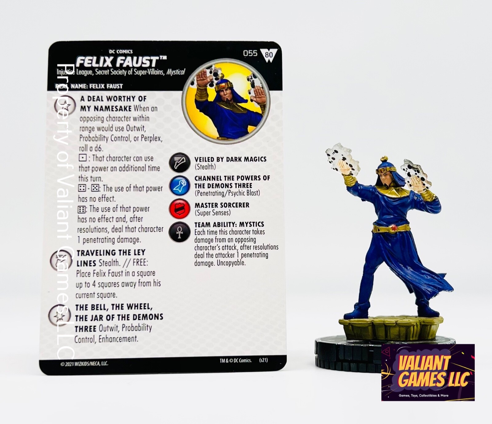 DC Heroclix Felix Faust #055 w/ Card 80th Anniversary Wonder Woman Set ...