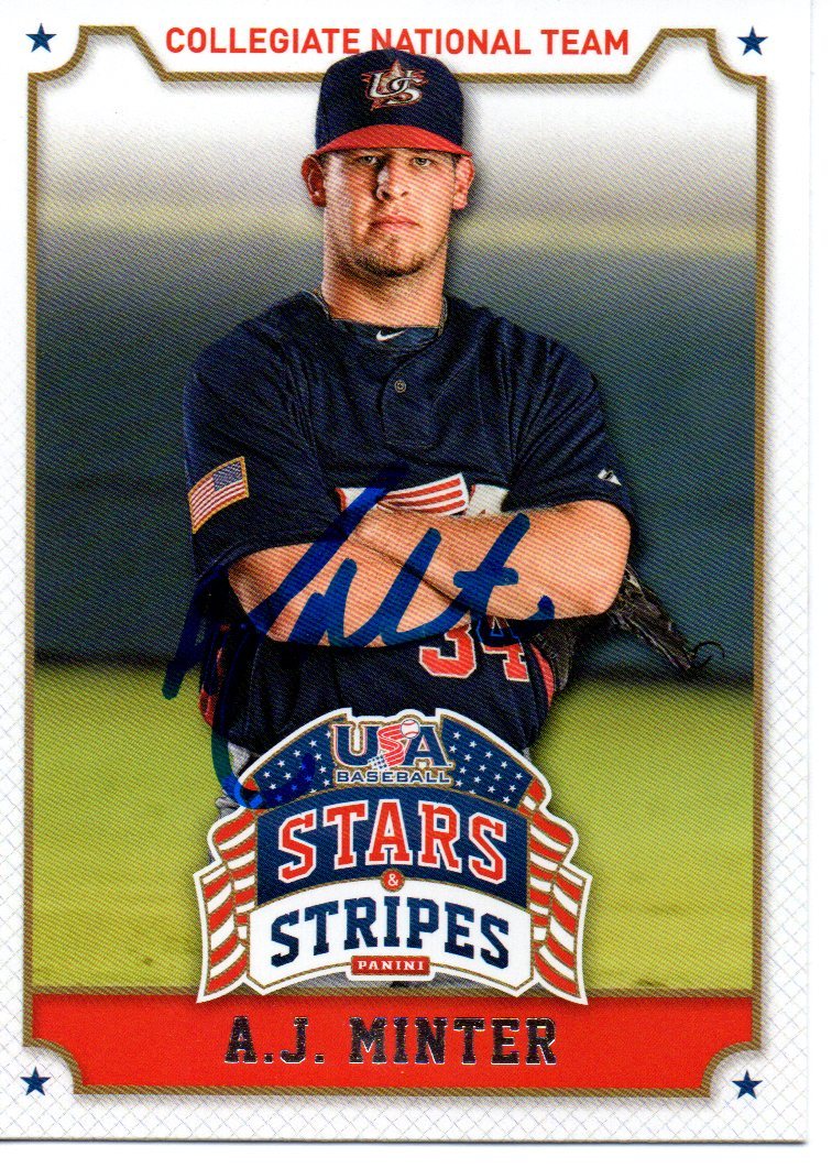 A.J. Minter USA Baseball 2015 Panini Stars & Stripes Signed Card | eBay