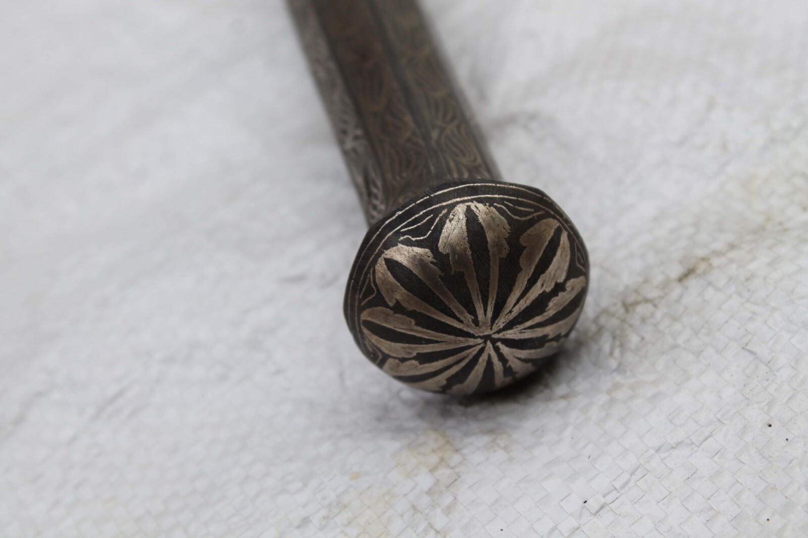 rare vintage mughal indo-Persian rajput Martha Sikh silver inlaid bhuj ...