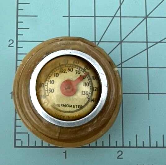 Vtg Vehicle Thermometer Temperature Suicide Knob Marbled Brown Plastic ...
