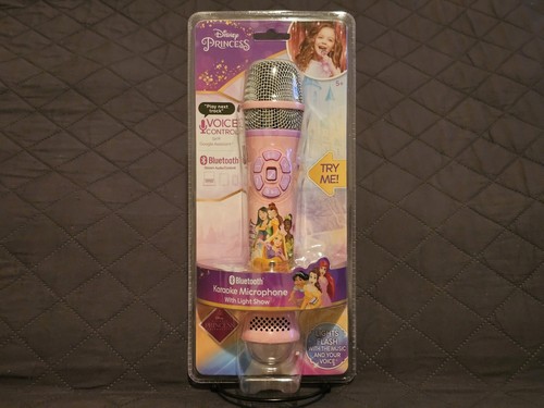 Disney Princess Bluetooth Karaoke Microphone - Light Show Voice Control ...