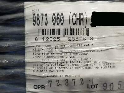 Belden 9873 20/3P Individually Shielded Twisted Pair Instrumentation ...