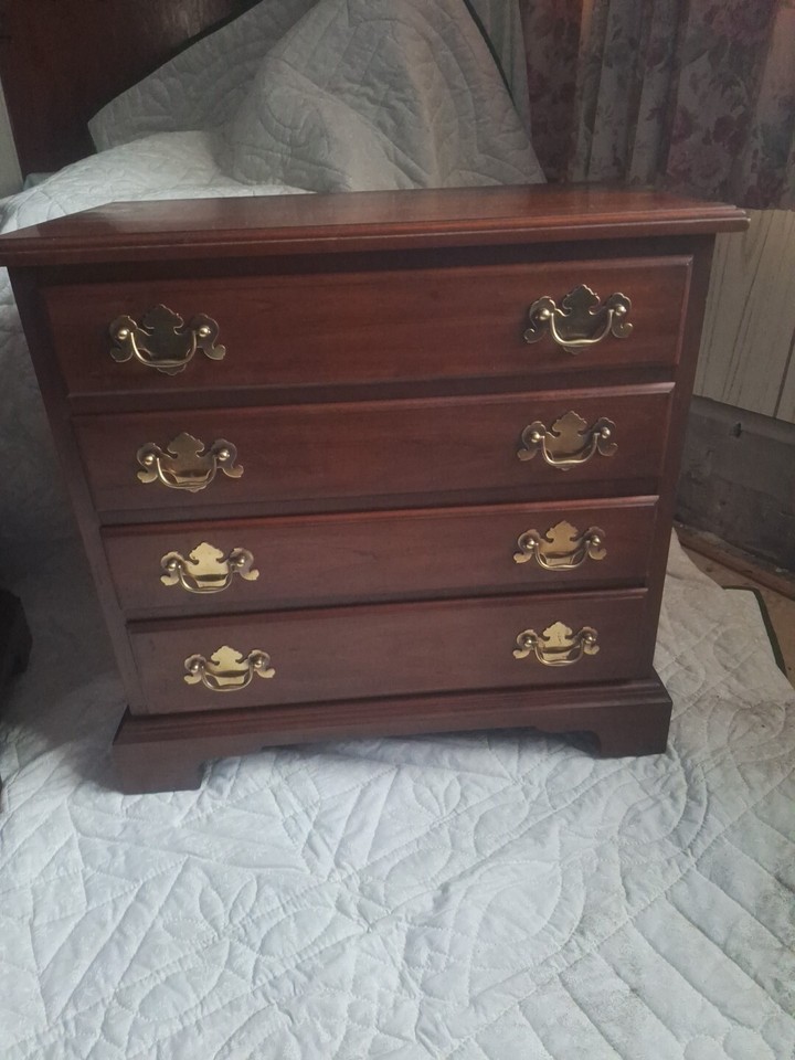 Pair Henkel Harris Wild Black Cherry 4 Drawer Night Stands | eBay