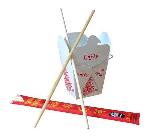 Fold Pak Pack of 25 8 oz Chinese Take Out Boxes with 25 Bamboo ...