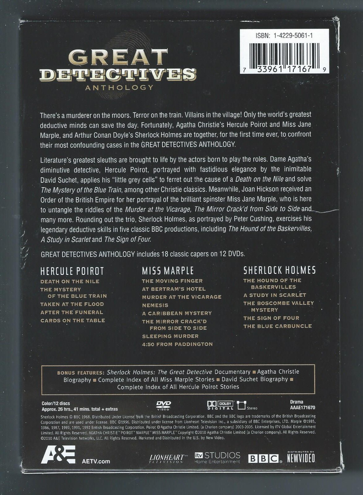 Great Detectives Anthology: Poirot/Sherlock Holmes/Marple (DVD, 2010 ...