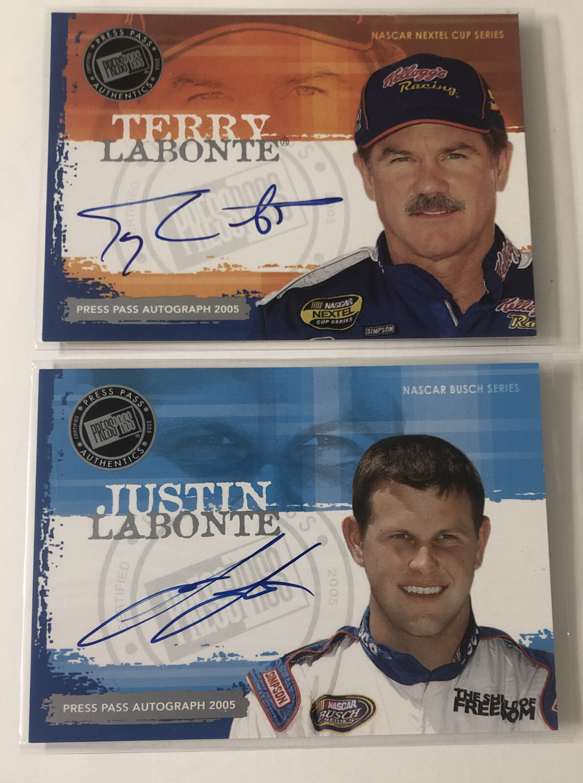 Terry Labonte & Justin Labonte Press Pass Authentic Autograph (2005 ...