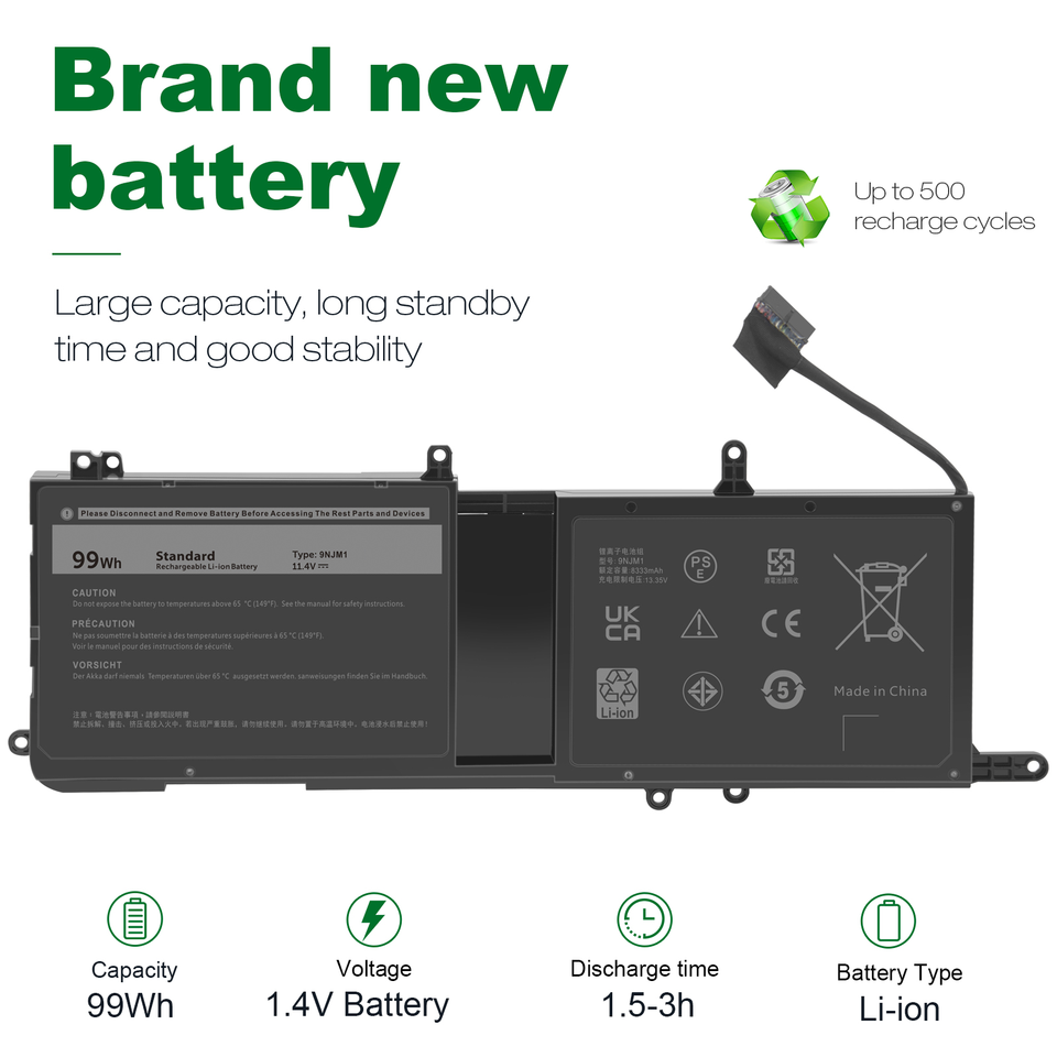 9NJM1 Battery for Dell Alienware 15 R3 R4 P31E P31E001 P31E002 P69F ...