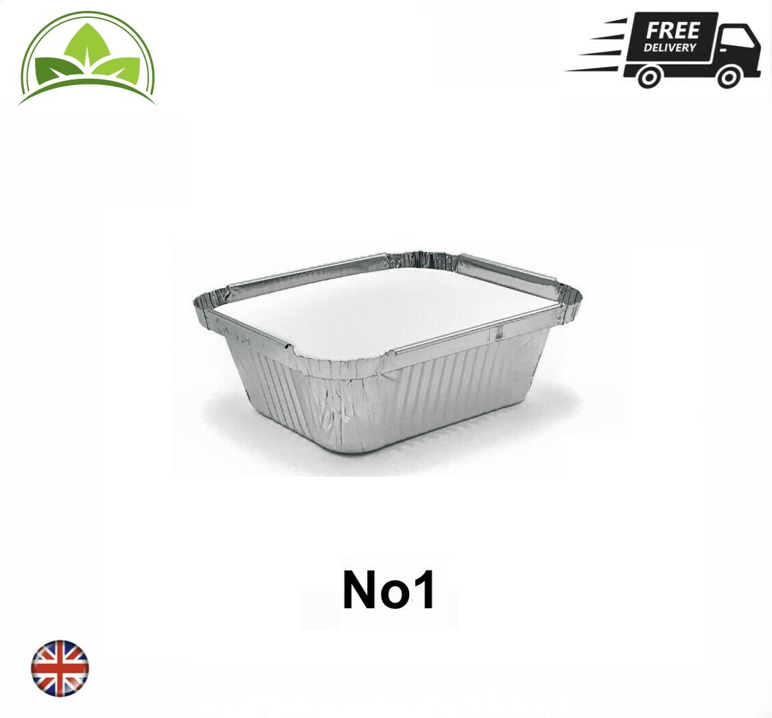 Aluminium Foil Food Containers Take Away Box No1 - No2 - No6a - 9x9 ...