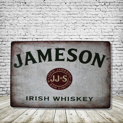 Jameson Vintage Style Tin Metal Bar Sign Poster Man Cave Collectible ...