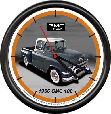 Licensed 1956 GMC Black White Stepside Pickup Truck General Motors Wall ...