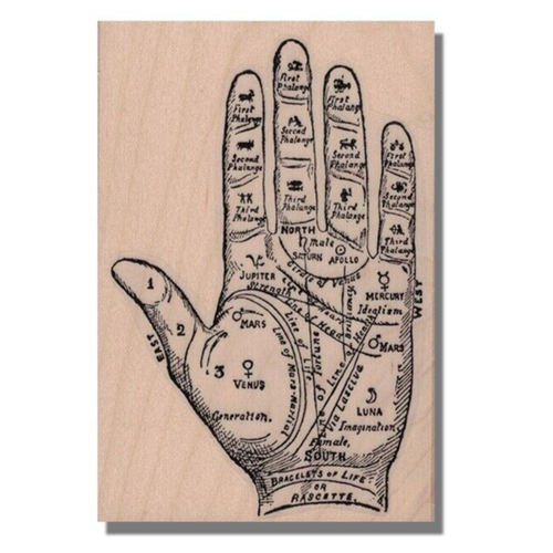 Wood Rubber Stamp, PALMISTRY PALM, Hand, Magic,Fortune Teller,Read ...