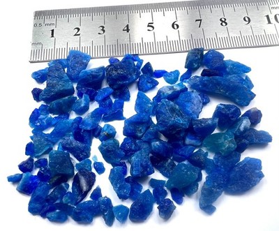 24 Gm Top Fluorescent Blue Hauyne Rough Lot from Badakhshan Afghanistan ...