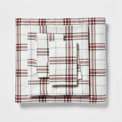 Threshold Twin XL Performance Sheet Set 100% Cotton 400 Thread Holiday ...