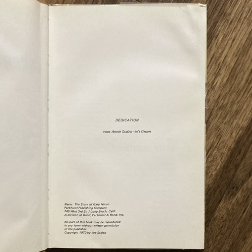 Racer: The Story of Gary Nixon - Joe Scalzo (Parkhurst Publishing, 1970 ...
