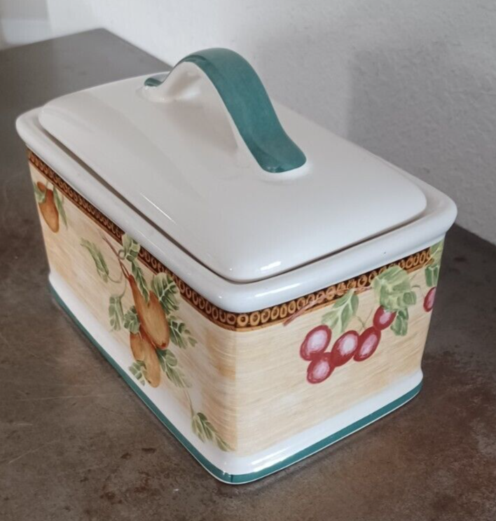 Jay Import Company Rectangle Shaped Ceramic Canister With Fruit | eBay