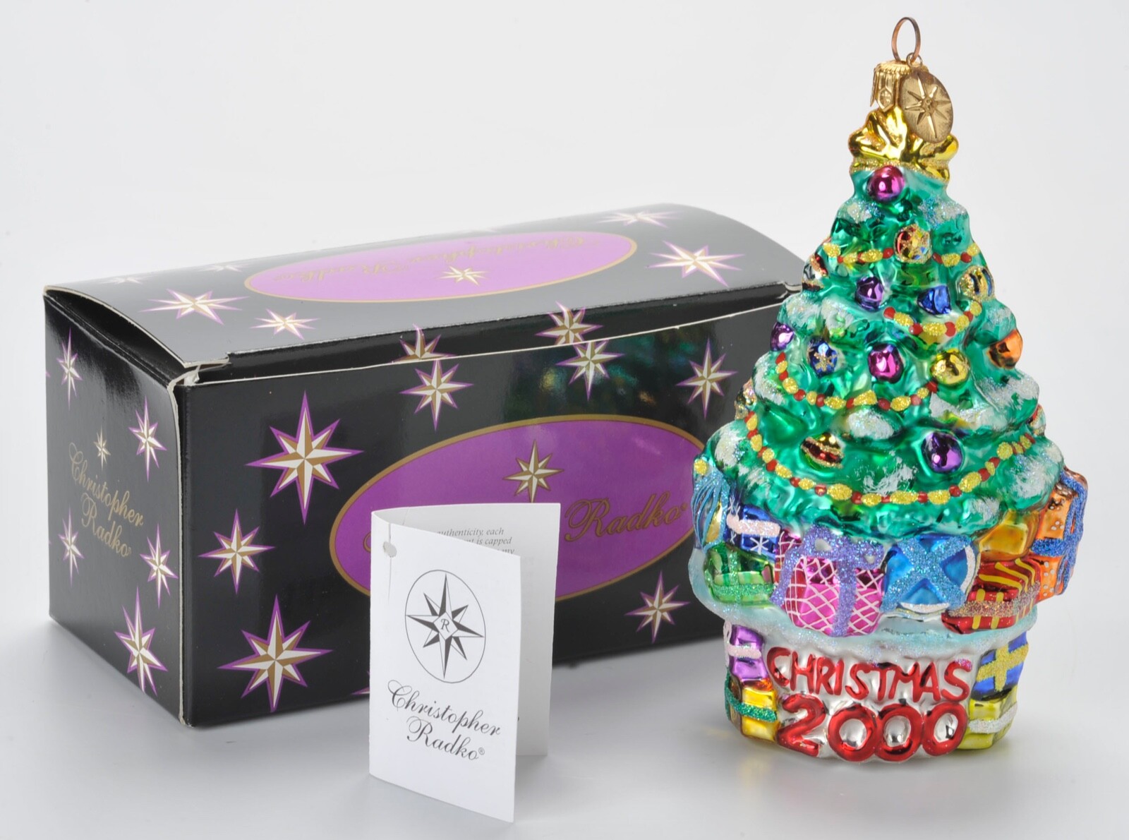 Christopher Radko Tree Trimmed Blown Glass Ornament 2000 w Box 00381 | eBay