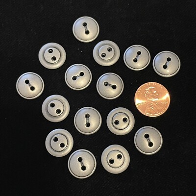 Vtg Round Metal Buttons 2-Holes Each Side is Different LOT of 15 | eBay